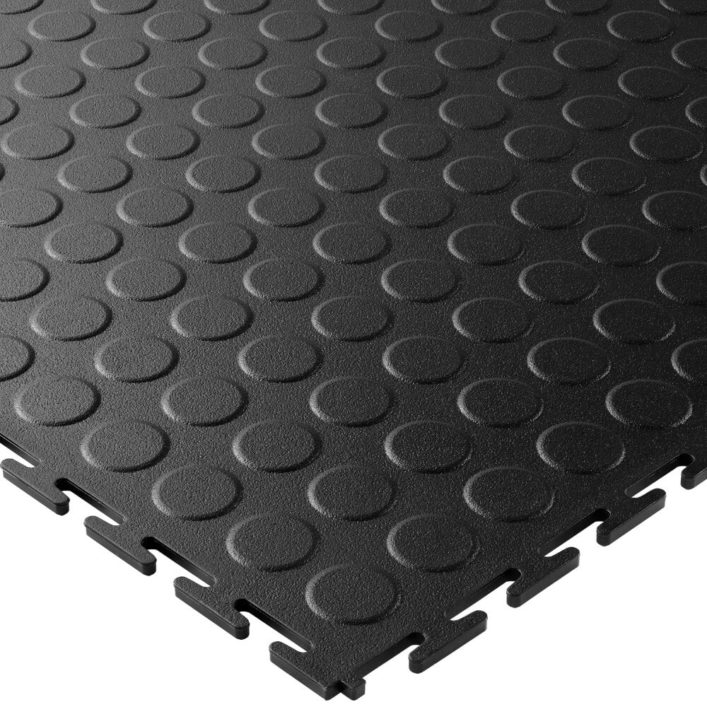 Ecotile E500/7 - Black Raised Disc (Price Per M²) — Garage Floor Tile ...